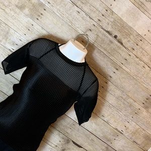 Tops | Look This Awesome Black Stretch Semi Sheer Top | Poshmark
